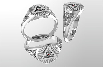All Seeing Eye Rings - MKM Jewelry, Inc.